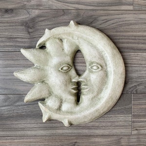 Plaster Sun & Moon Wall Art, Celestial Sun and Moon, Unity Yin and Yang ...