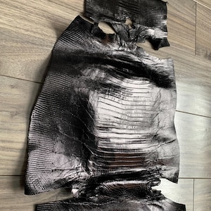 Authentic Italian Lizard Hide From Milan Italy - Black Lizard Leather ...