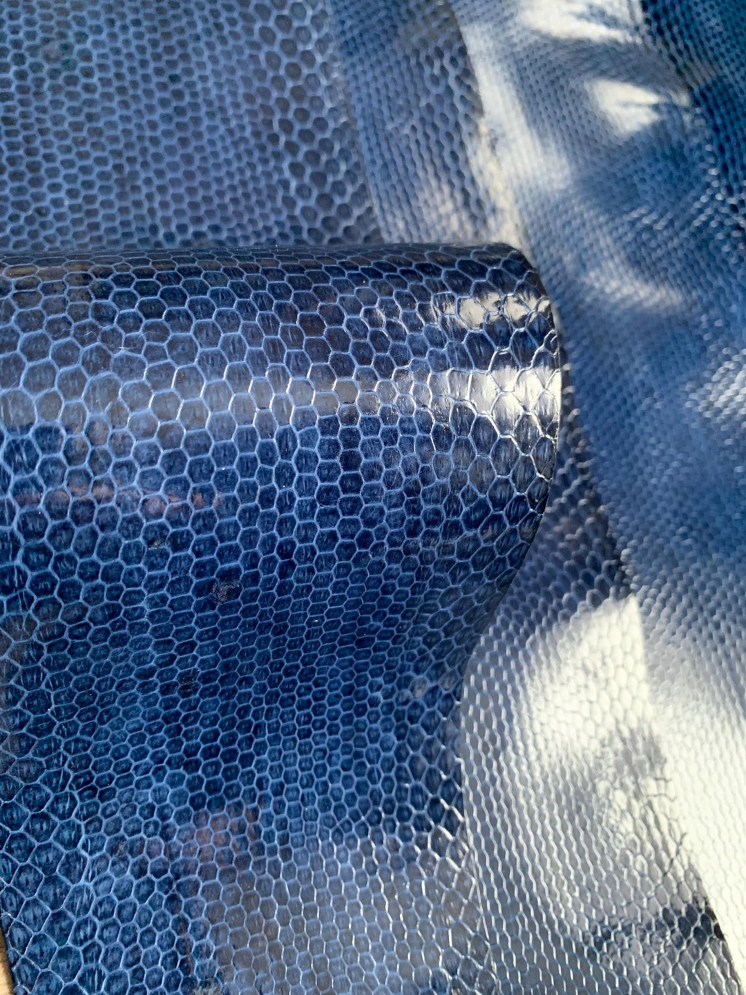Authentic Italian Snakeskin Hides From Milan Italy, Dyed Blue Snakeskin ...