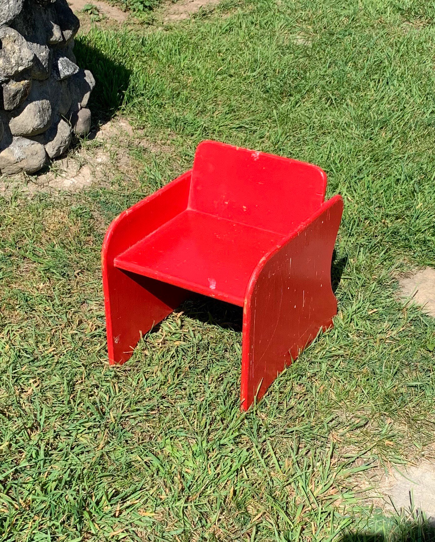Vintage Childs Wooden Chair Rustic Red Painted Wood Chair | Etsy
