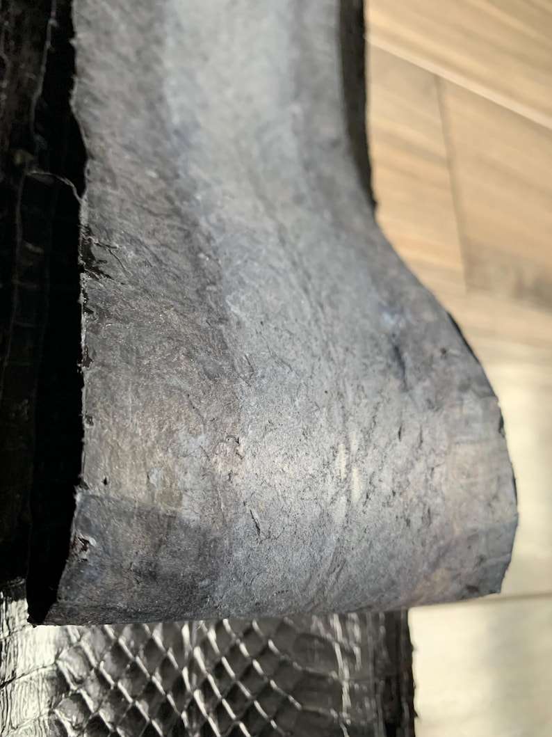 Authentic Italian Snakeskin Hides From Milan Italy, Shiny Black ...