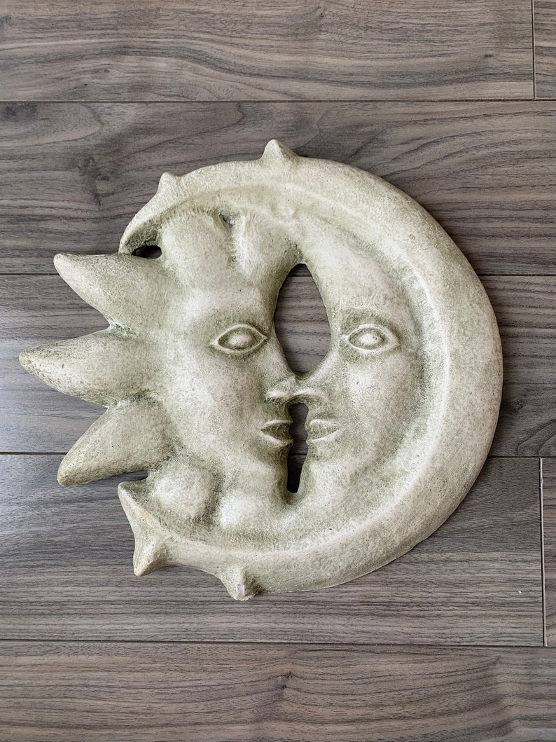 Plaster Sun & Moon Wall Art Celestial Sun and Moon Unity - Etsy