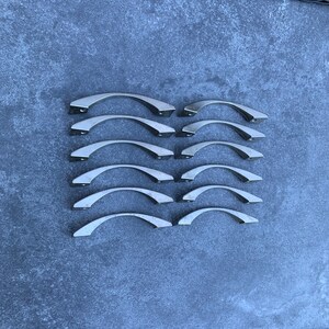 6x Retro Silver Chrome Drawer Pulls - Metal Arched Pulls - 3-3/4 ...