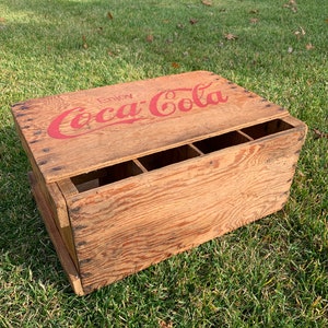 1950s Coca Cola Wooden Crate, Wood Coke Box, Partitioned Crate, Holds 8 ...