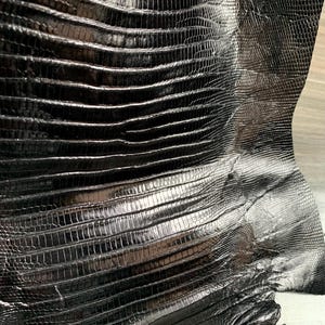 Authentic Italian Lizard Hide From Milan Italy - Black Lizard Leather ...