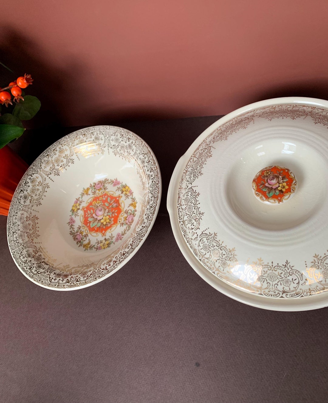 2pc Antique American Limoges BUDDHA China Serving Bowls, Triumph ...