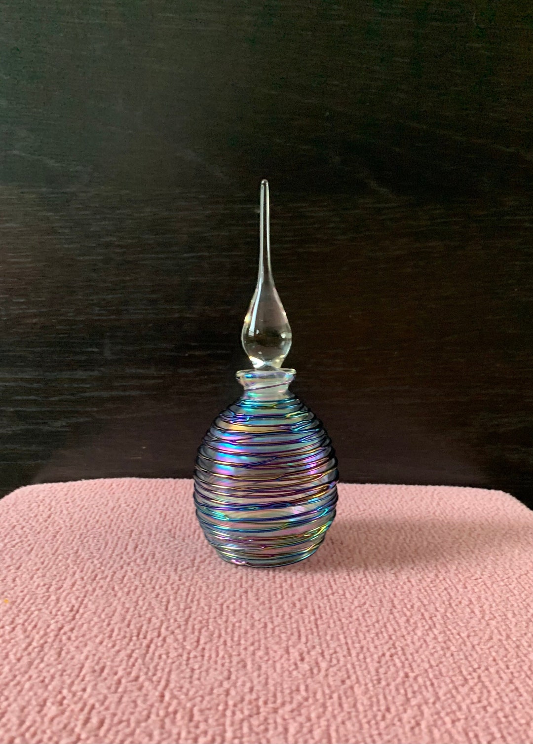 Hand Blown Glass Perfume Bottle, Glass Act Studio Taiwan, Iridescent ...