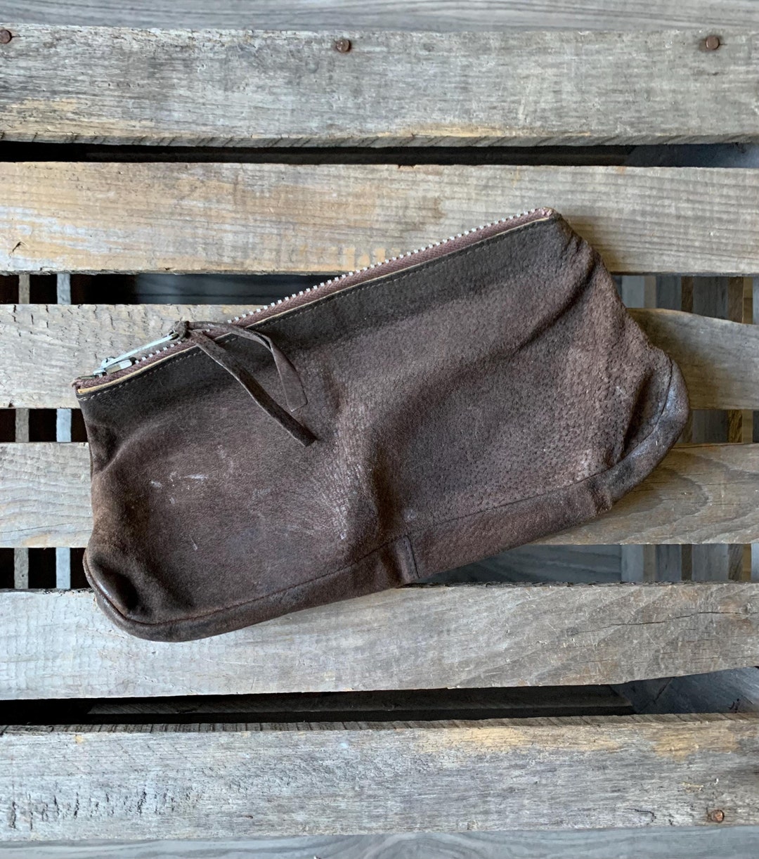 Old Leather / Suede Pouch - Made in Germany - Good Quality Strong ...