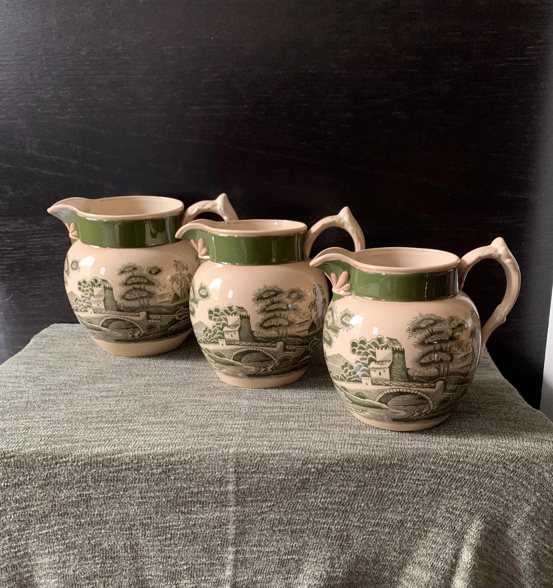 Antique Copeland SPODE Pitchers, Rare Set of 3 Ascending Pitcher Jugs ...