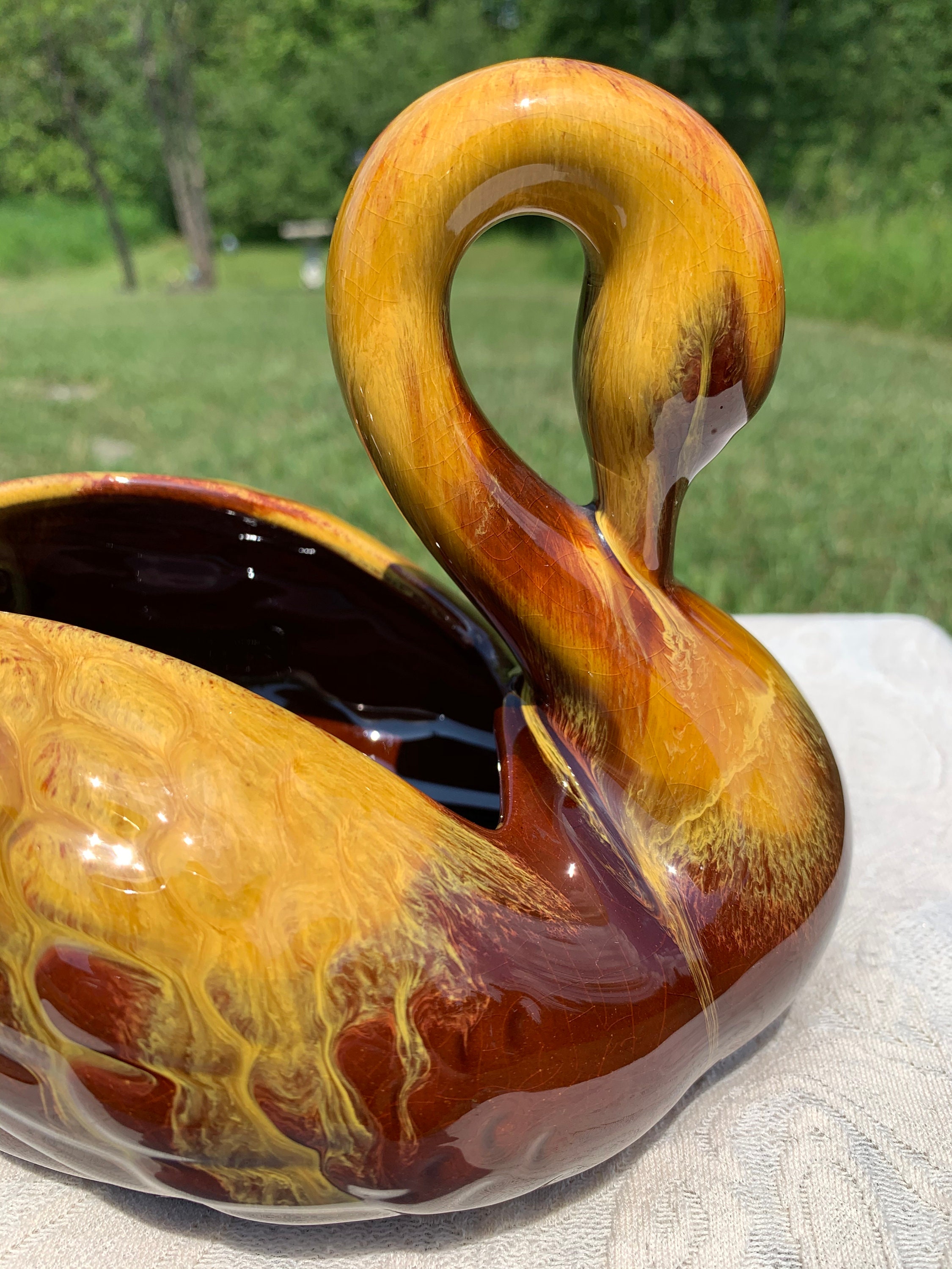 Outdoor & Gardening Home & Living 1970's Blue Vintage Swan Made By Blue ...