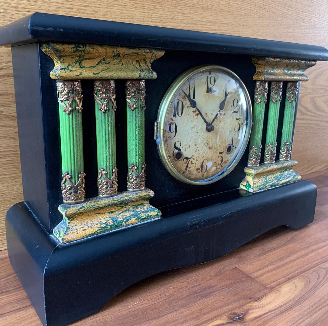 WM L Gilbert Mantel Clock - Not Working - 6 Column / Pillar Clock ...