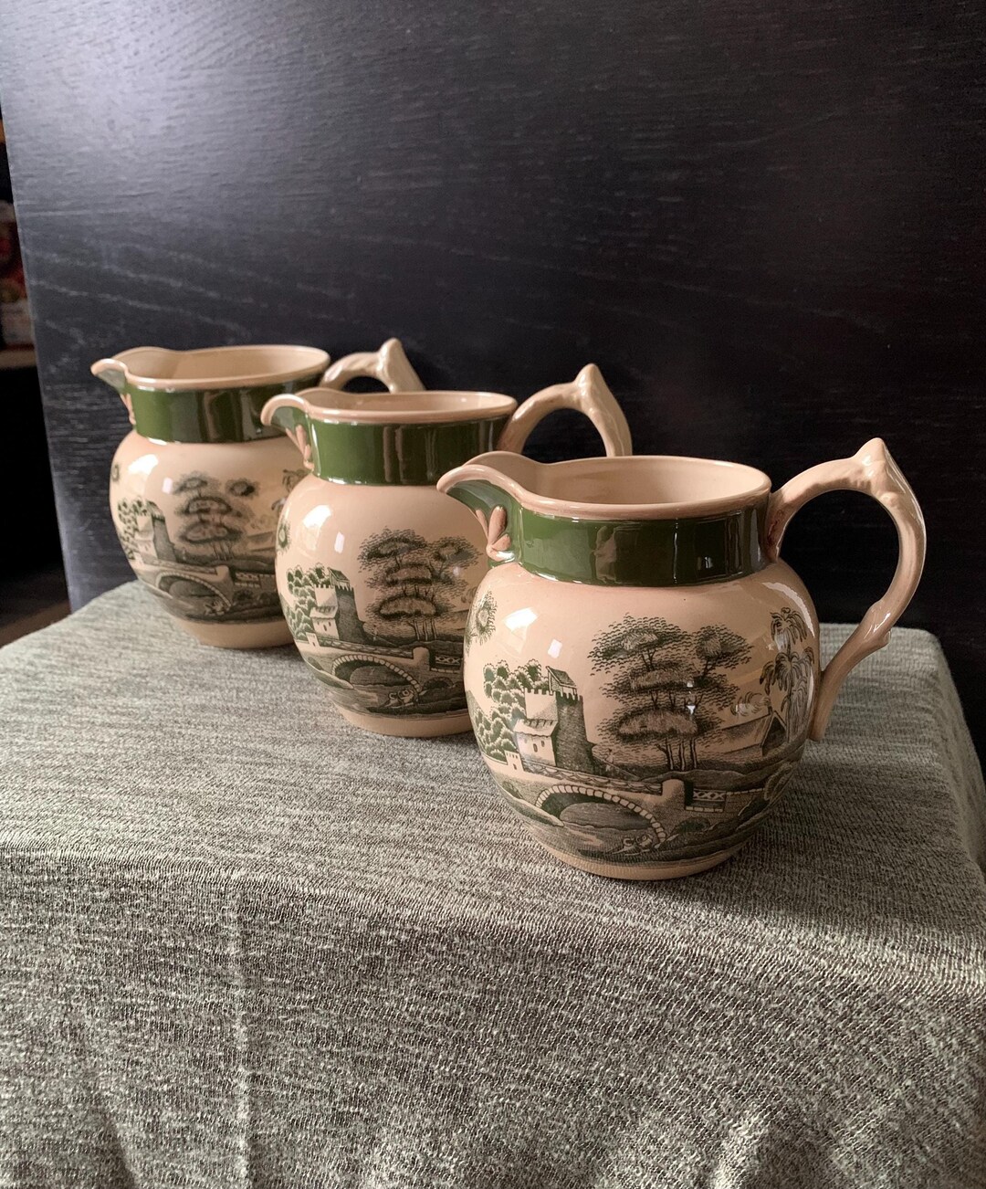 Antique Copeland SPODE Pitchers, Rare Set of 3 Ascending Pitcher Jugs ...