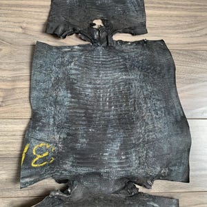 Authentic Italian Lizard Hide From Milan Italy - Black Lizard Leather ...