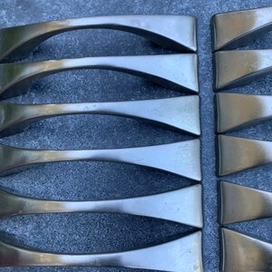 6x Retro Silver Chrome Drawer Pulls - Metal Arched Pulls - 3-3/4 ...