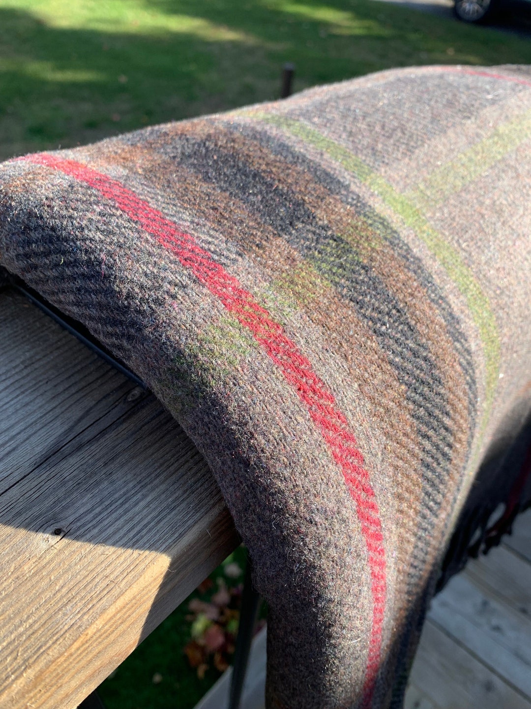 Fabulous Tweed Wool Blanket, 80 X 58 Wool Tartan Blanket, Pure Natural ...