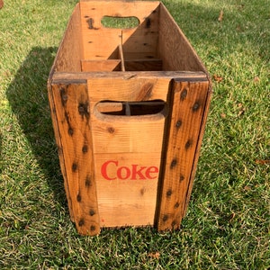 1950s Coca Cola Wooden Crate, Wood Coke Box, Partitioned Crate, Holds 8 ...