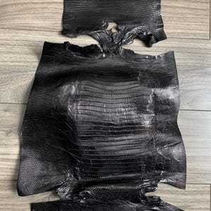 Authentic Italian Lizard Hide From Milan Italy - Black Lizard Leather ...