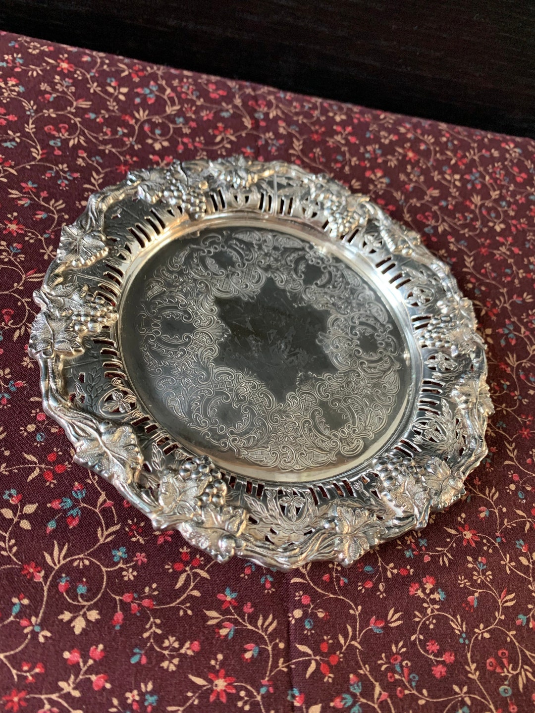 Beautiful Sheffield Reproduction Silver Plated Wine Coaster, HADDON ...