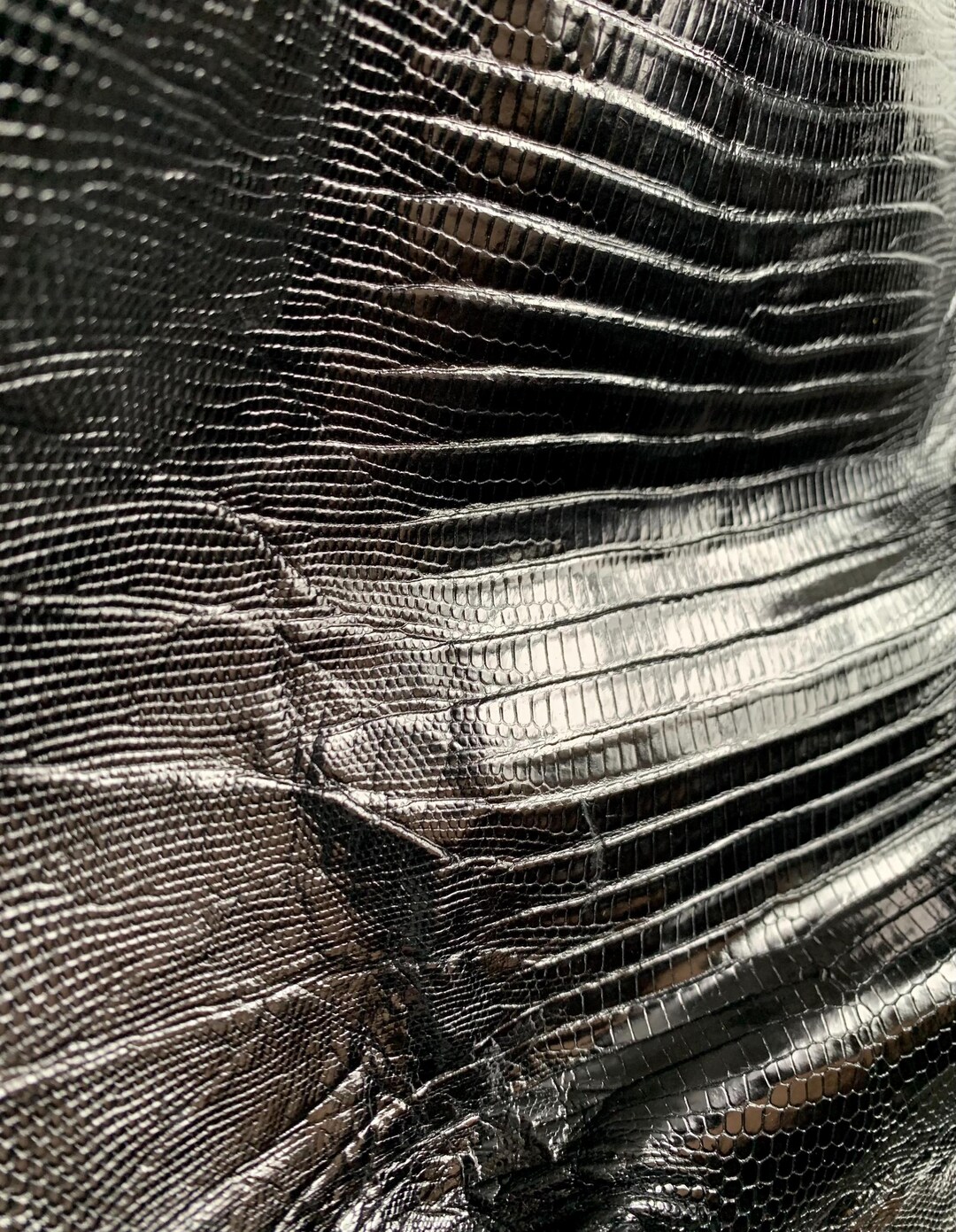 Authentic Italian Lizard Hide From Milan Italy - Black Lizard Leather ...