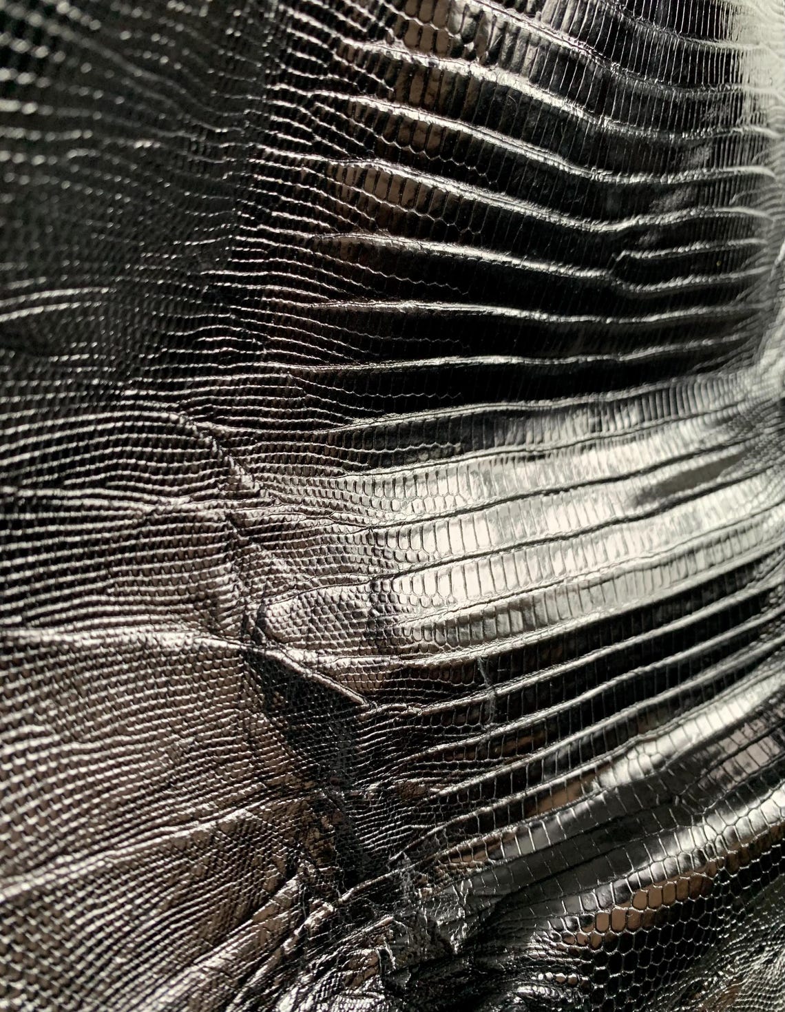 Authentic Italian Lizard Hide From Milan Italy - Black Lizard Leather ...