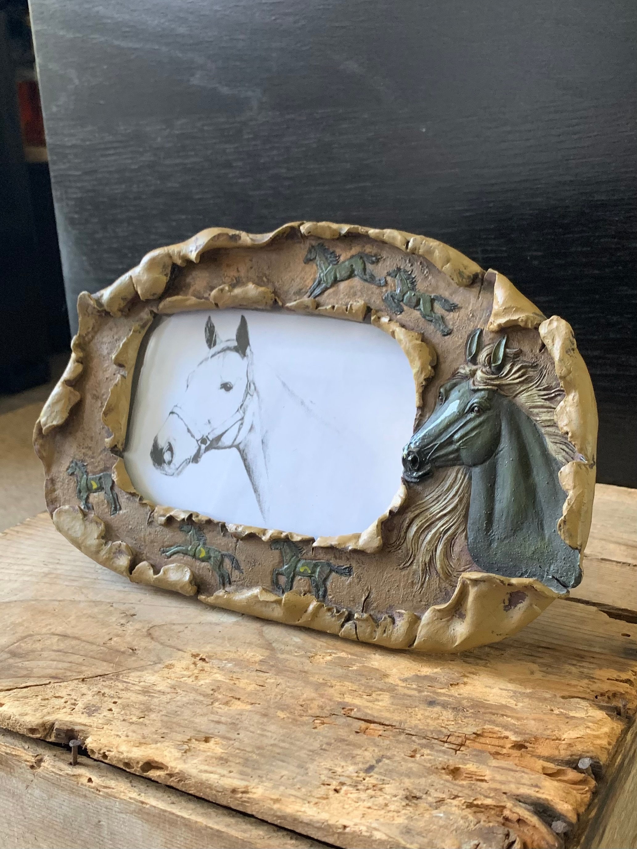 Resin Horse Picture Frame - Horse Photo Frame - Holds 4” X 6” Picture ...