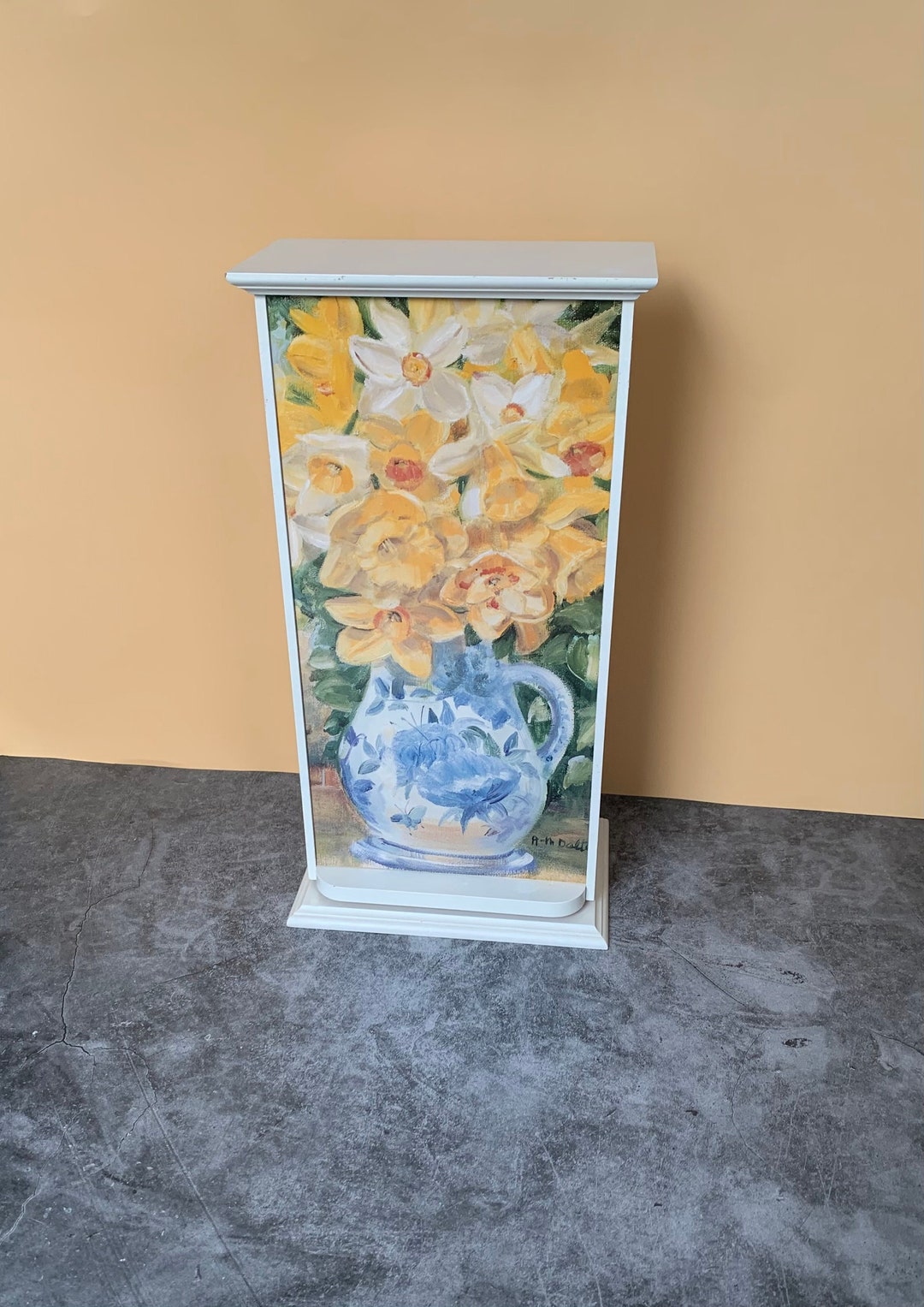 Secret Shelves, Rotating Miniature Bookshelf, Flowers in Pitcher Vase ...
