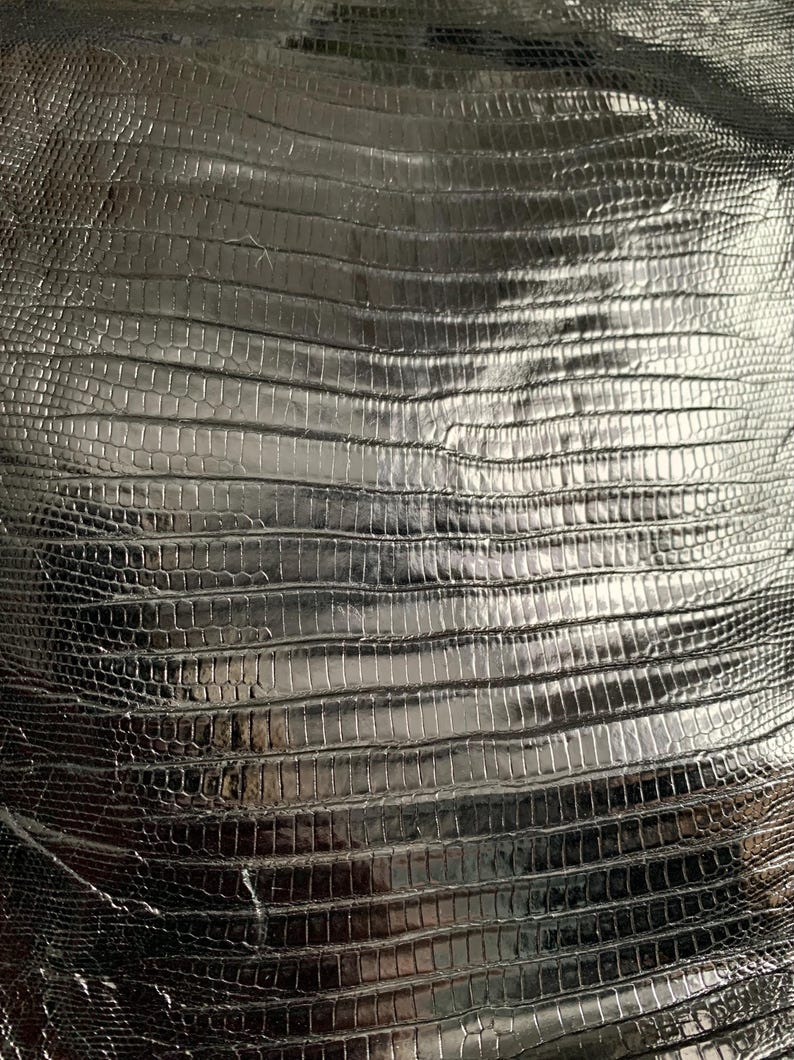 Authentic Italian Lizard Hide From Milan Italy - Black Lizard Leather ...