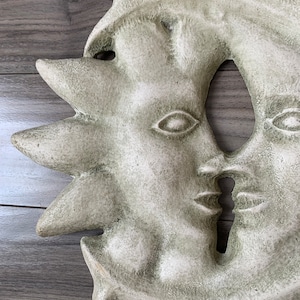 Plaster Sun & Moon Wall Art, Celestial Sun and Moon, Unity Yin and Yang ...