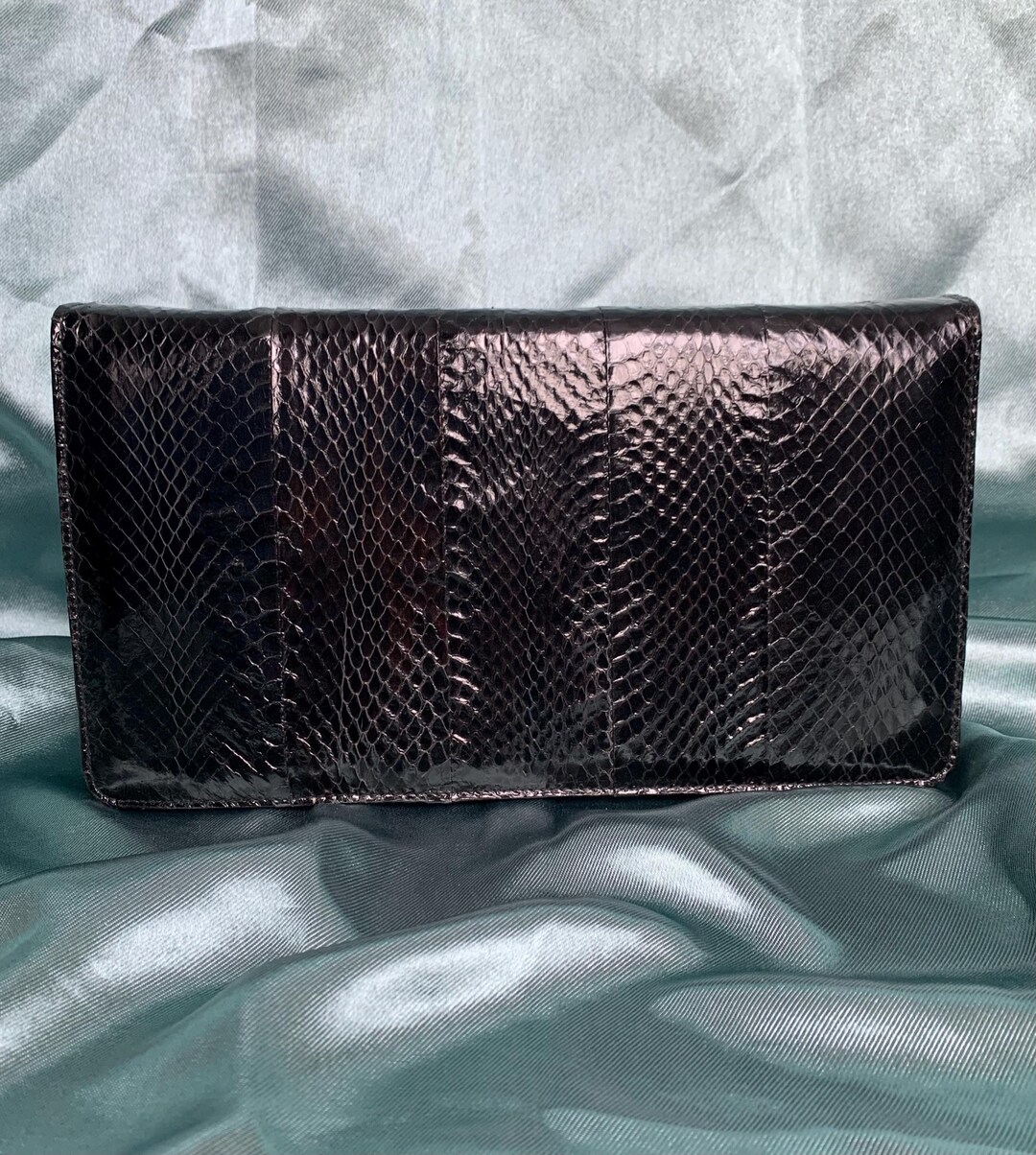 Gorgeous Italian Handmade Leather & Snakeskin Purse - NOS Black ...