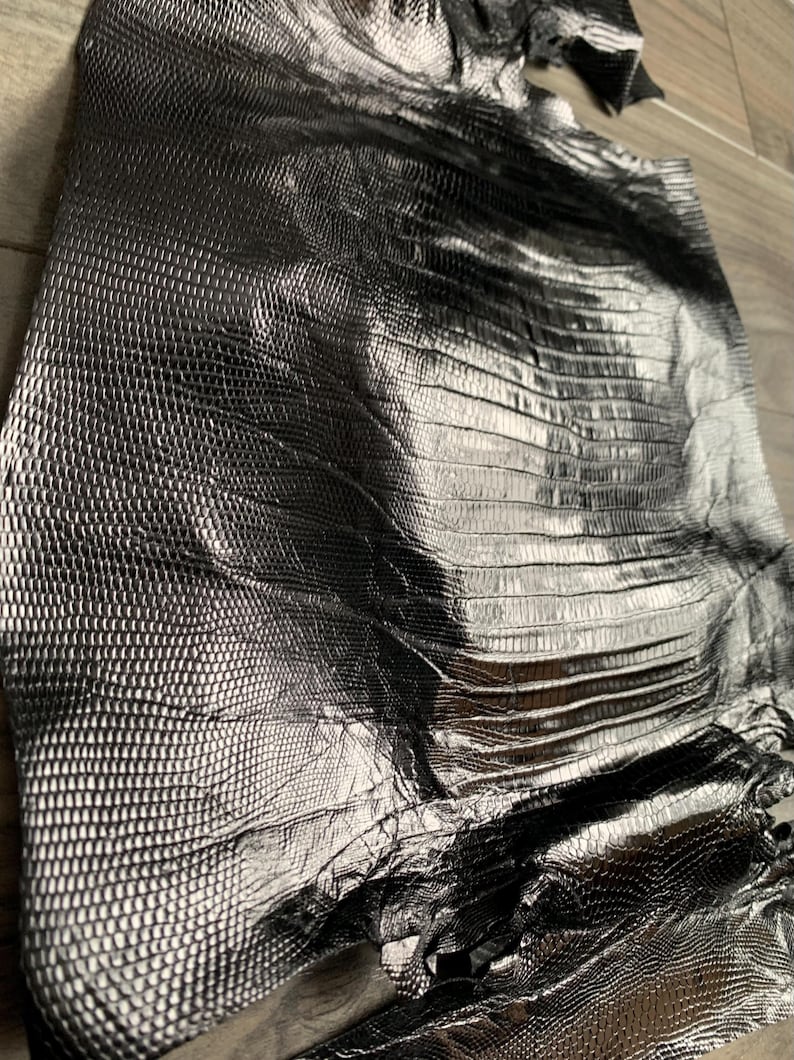 Authentic Italian Lizard Hide From Milan Italy - Black Lizard Leather ...