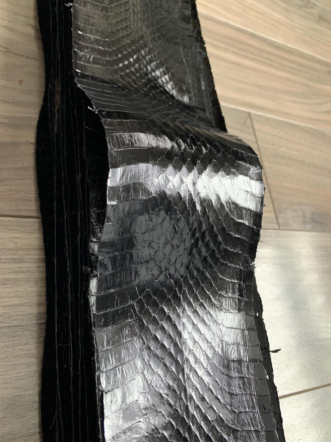 Authentic Italian Snakeskin Hides From Milan Italy, Shiny Black ...