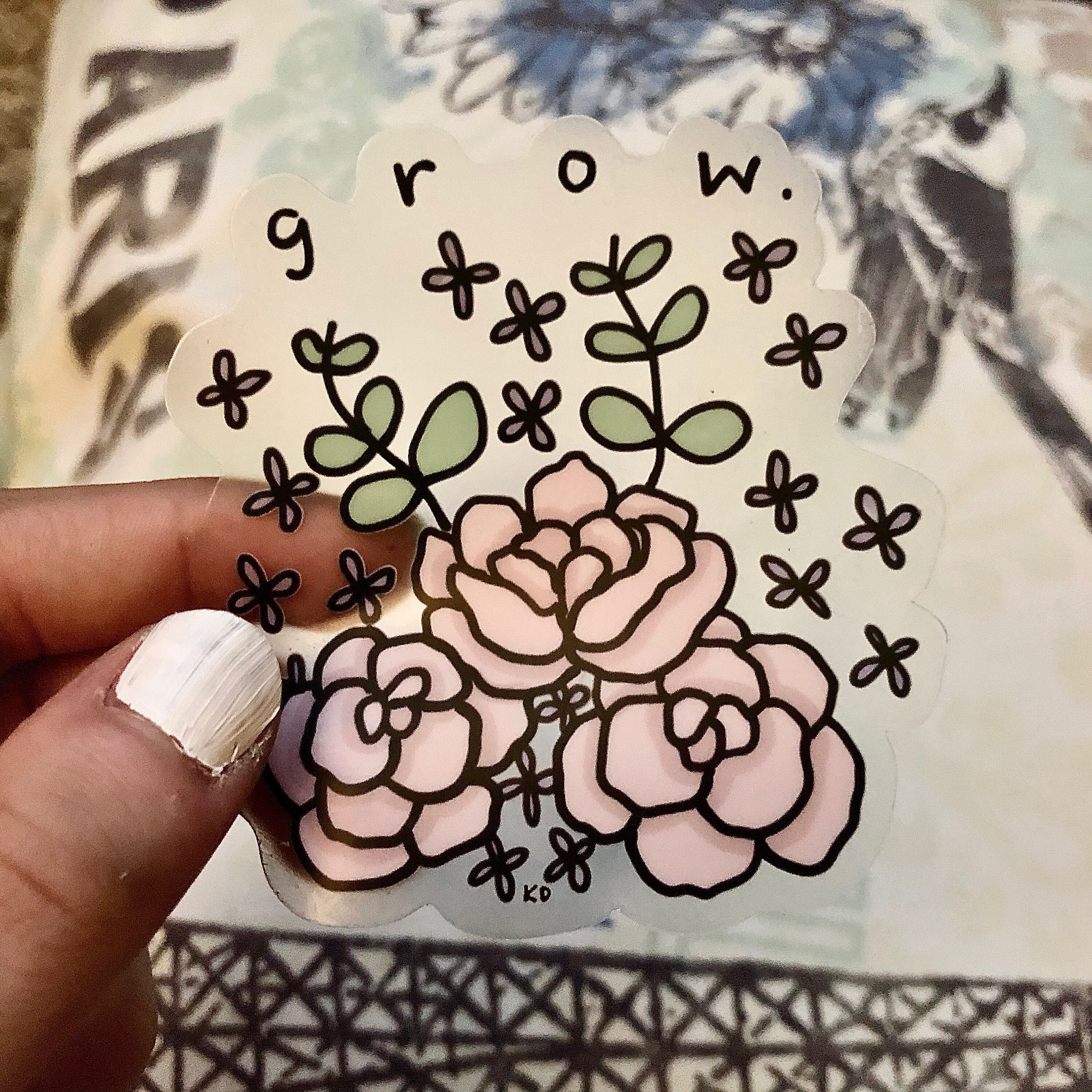 Grow Clear Sticker, 3in by 3in Clear, Waterproof Laptop Sticker - Etsy