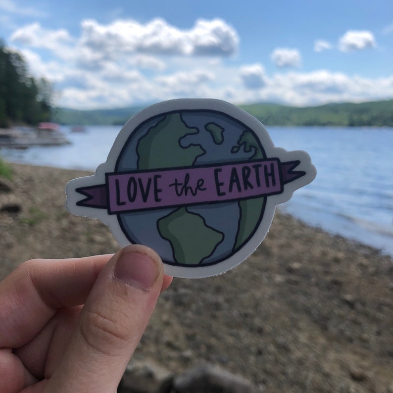 Love the Earth Sticker 3in by 3in Vinyl Waterproof Sticker for Water ...