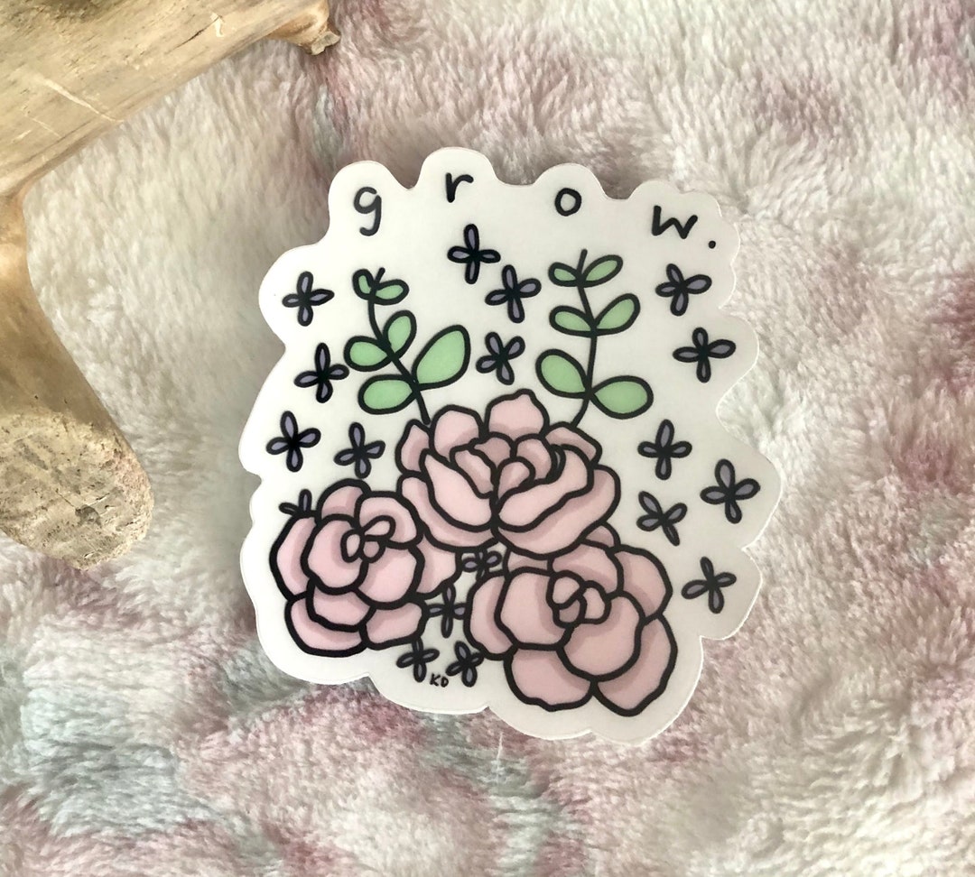 Grow Clear Sticker, 3in by 3in Clear, Waterproof Laptop Sticker - Etsy