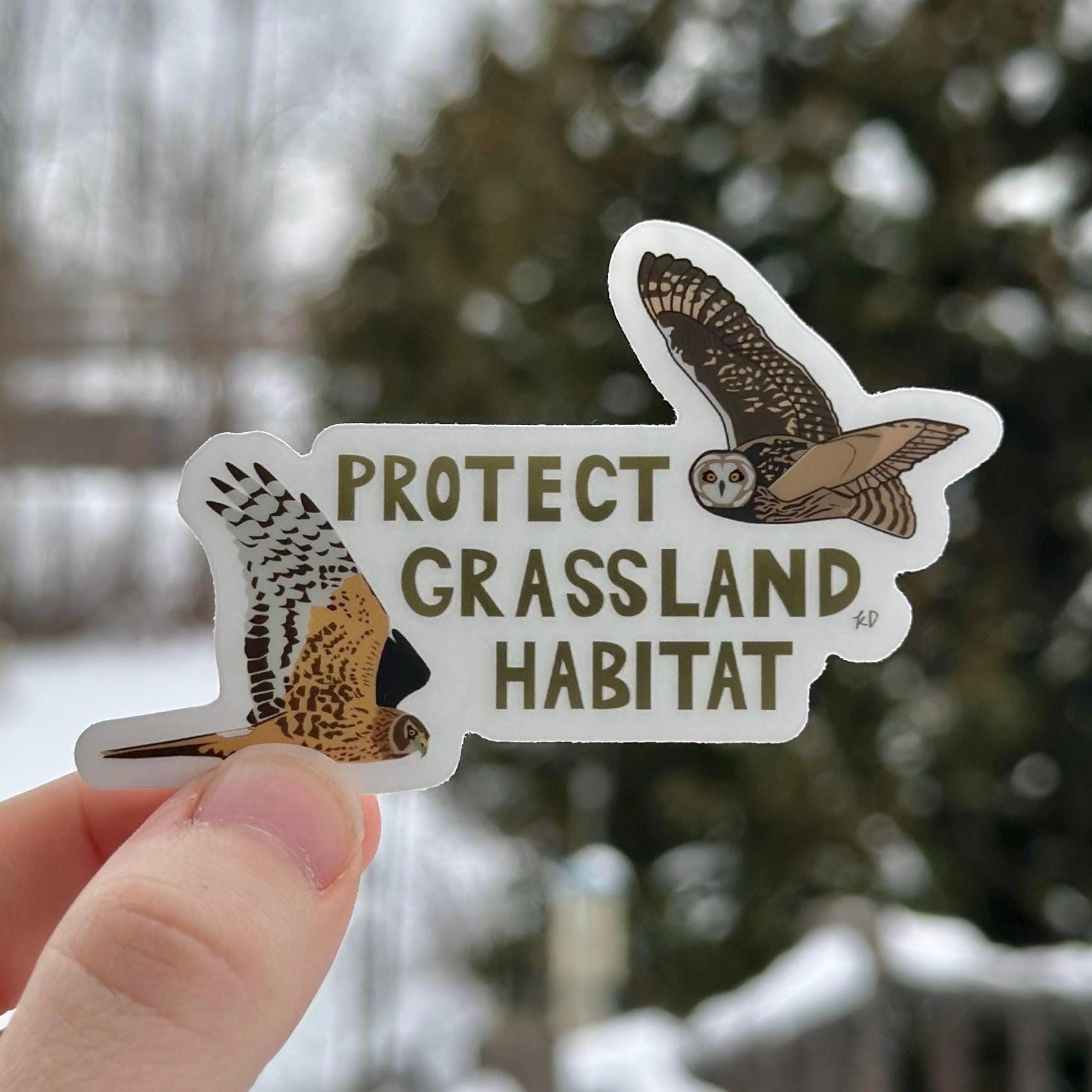 Protect Grassland Habitat 3” Sticker for Laptop or Waterbottle- Bird ...