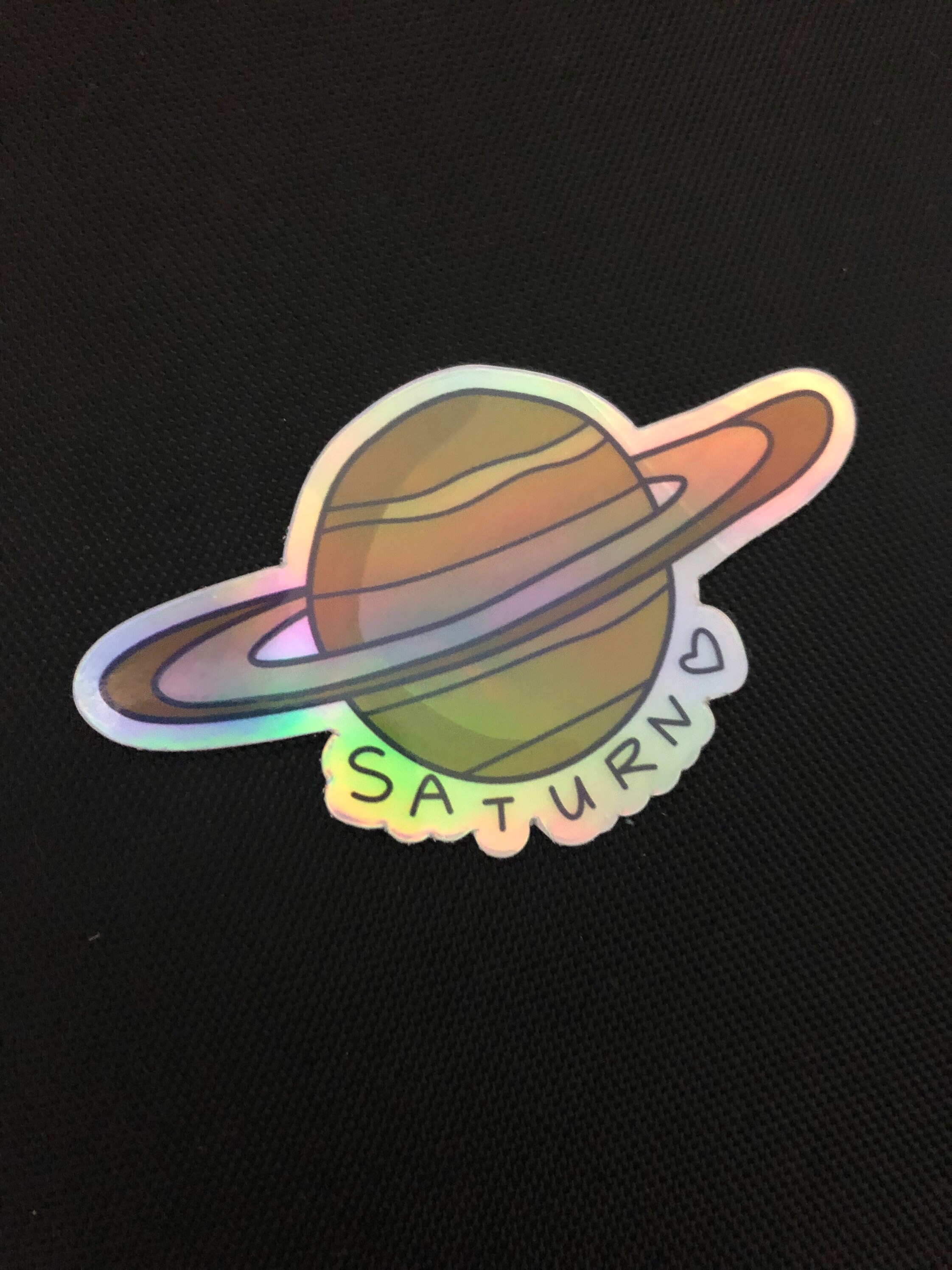 Saturn Holographic Sticker 3in Vinyl Sticker for Water Bottle | Etsy