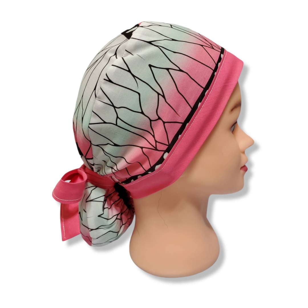 Traditional Japanese Kimono Shinbu Pink Surgical Scrub Cap Doctors ...