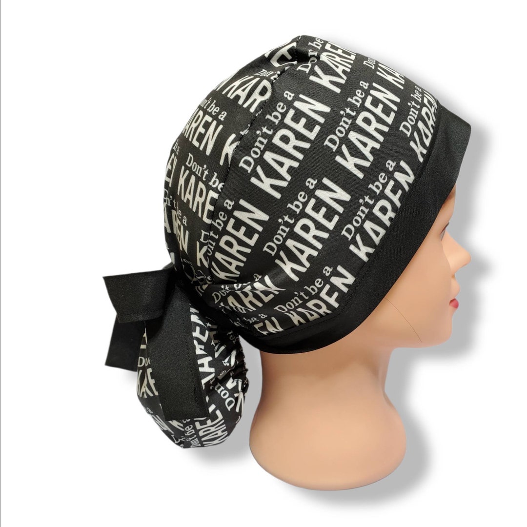 Don't Be a Karen Cartoon Funny Surgical Scrub Cap Doctors, Veterinarian ...