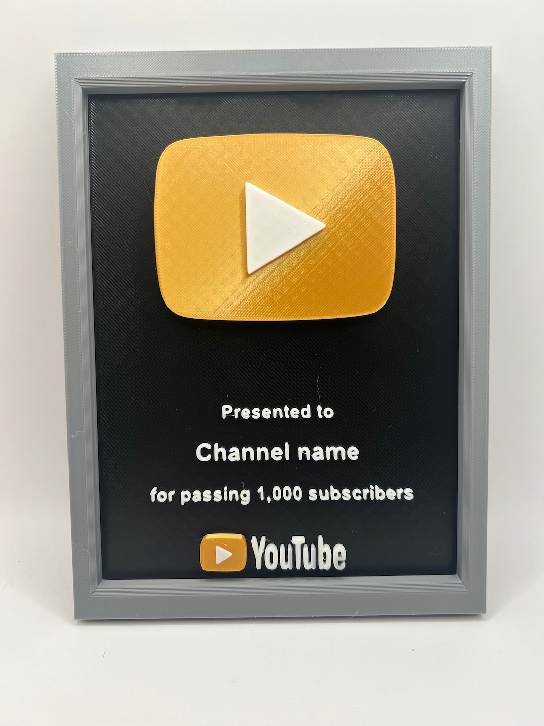 Custom Youtube Play Button Framed Display 3D Printed - Etsy UK