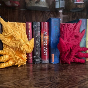 Dragon Book End - Large Book Nook | 3D Printed | Book Shelf Decor ...