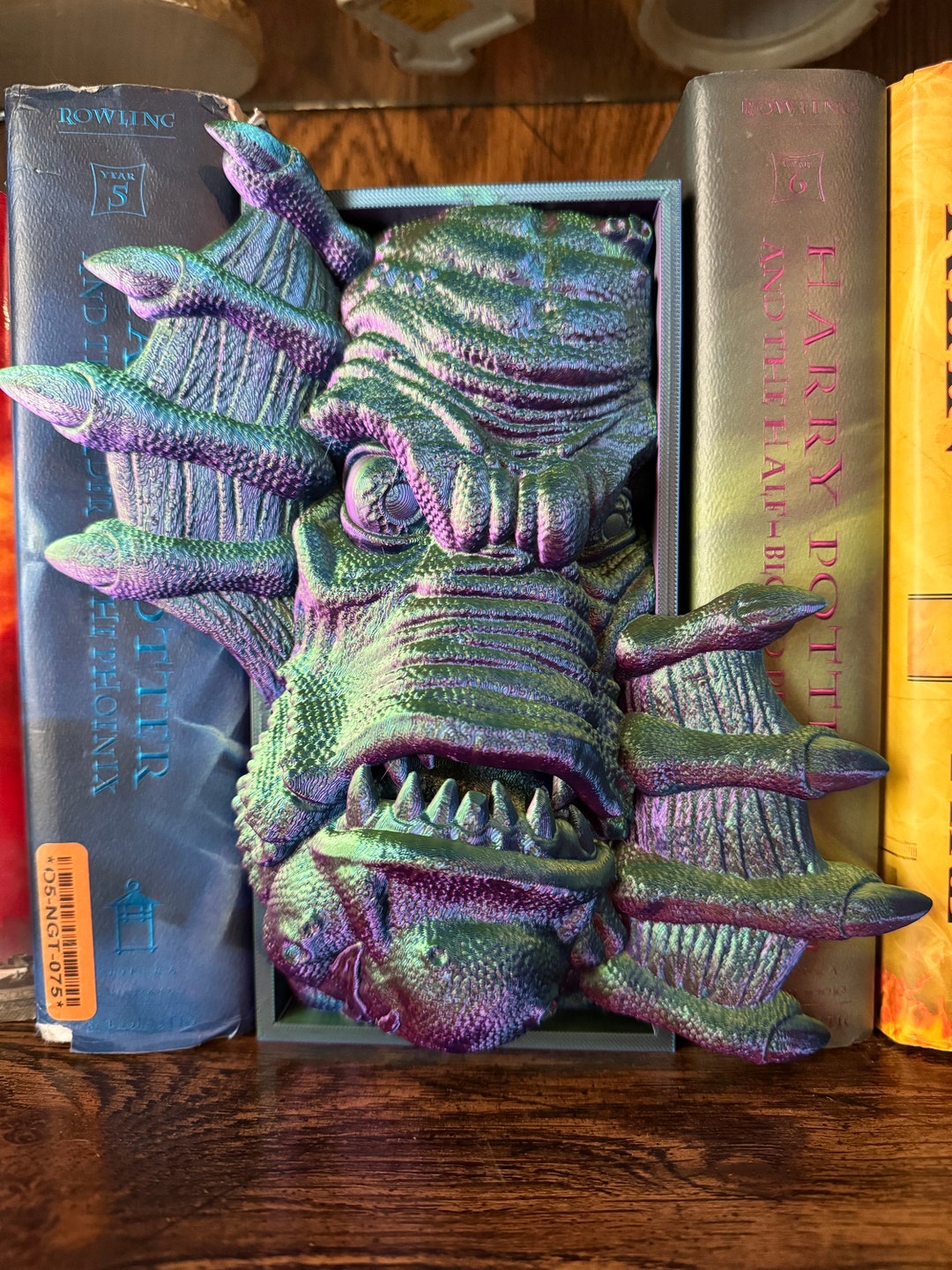 Swamp Monster Book End - Large Book Nook | 3D Printed | Book Shelf ...