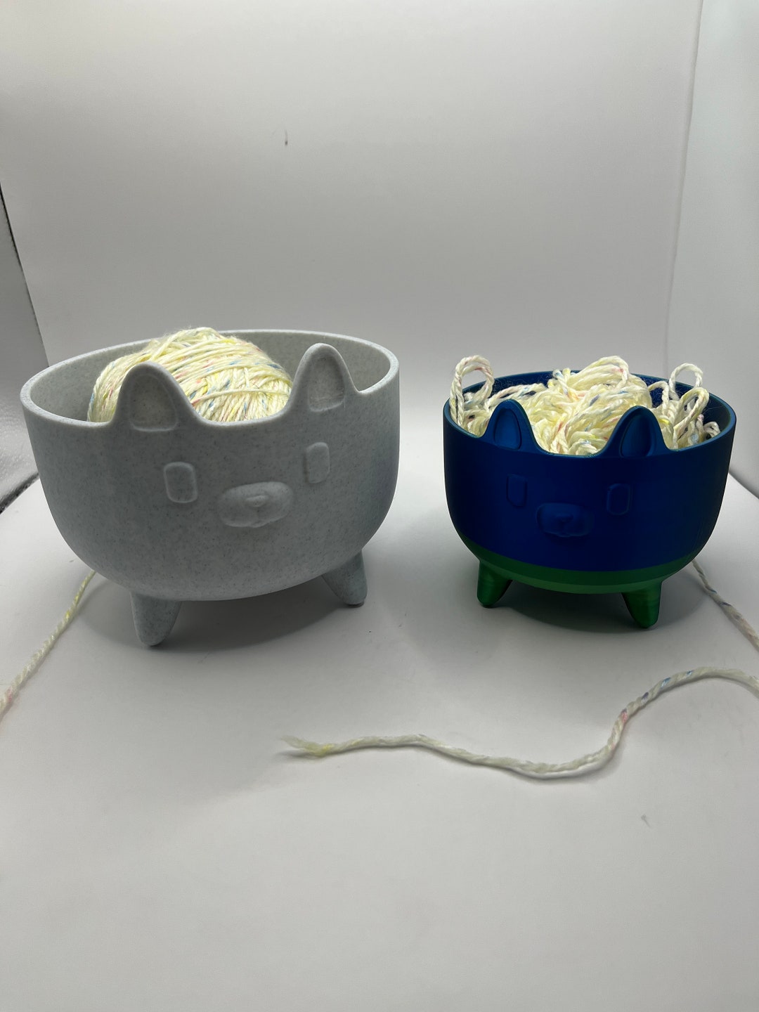 Cat Yarn Bowl With Legs | 3D Printed | Standing Cat Yarn Bowl - Crochet ...