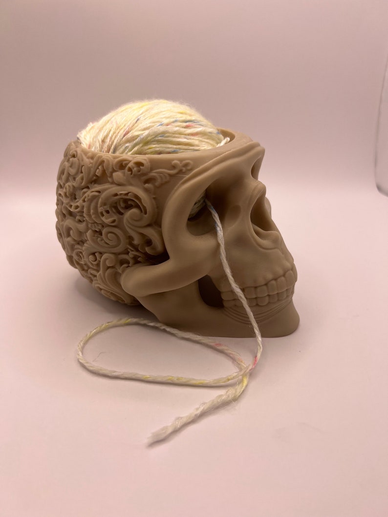 Mandala Skull Yarn Bowl 3D Printed Goth Décor Skull Bowl - Etsy