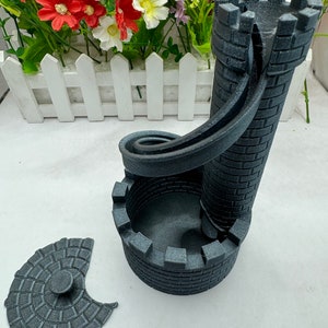 Castle Coin Bank | 3D Printed | Castle Coin Bank With Slide - Medieval ...