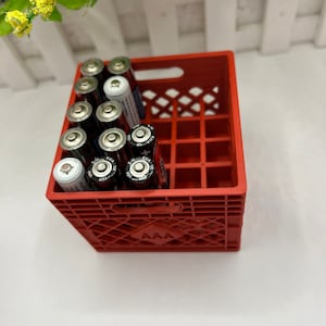 Battery Holding Milk Crates | 3D Printed Battery Storage for 3 Sizes ...