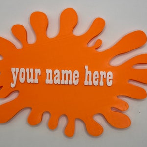 Customized Name Splat Sign 3D Printed Large Name Splat Shelf Display ...