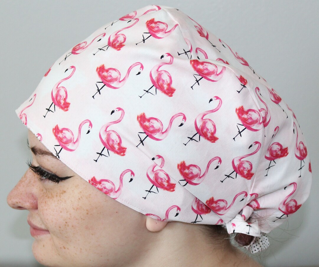 Pink Flamingo Print Scrub Cap/ Surgical Cap for Men/women Reversible ...