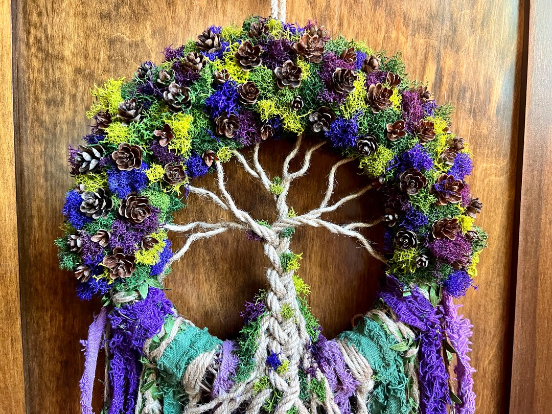 Tree of Life Witch Bells, 9 Inch, Spring Summer, Door Wreath, Cotton ...