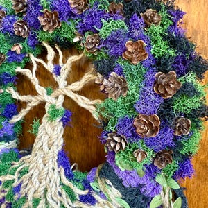 Tree of Life Witch Bells, 9 Inch, Front Door Wreath, Purple & Black ...