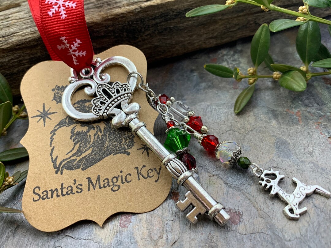 Santa’s Magic Key, Christmas Tree Ornament, Skeleton Key, Reindeer ...